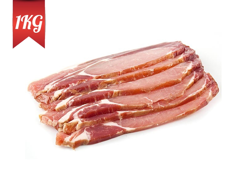 1kg Pack of Un-Smoked Back Bacon - 1KG - Mortons Fine Foods